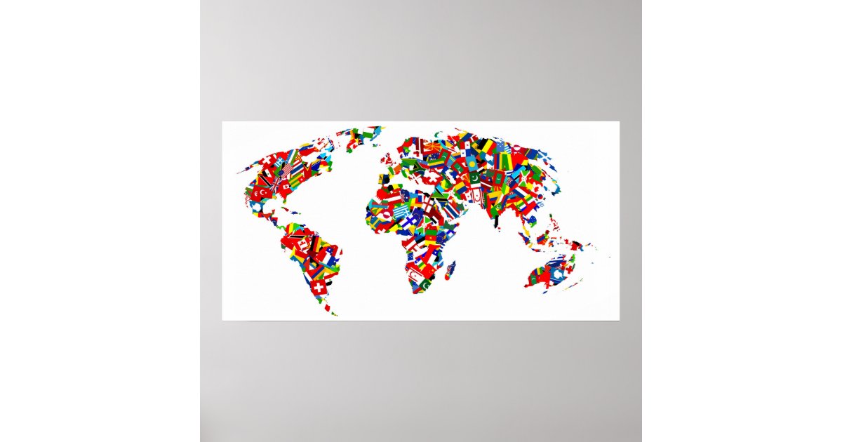Flag Map Poster | Zazzle