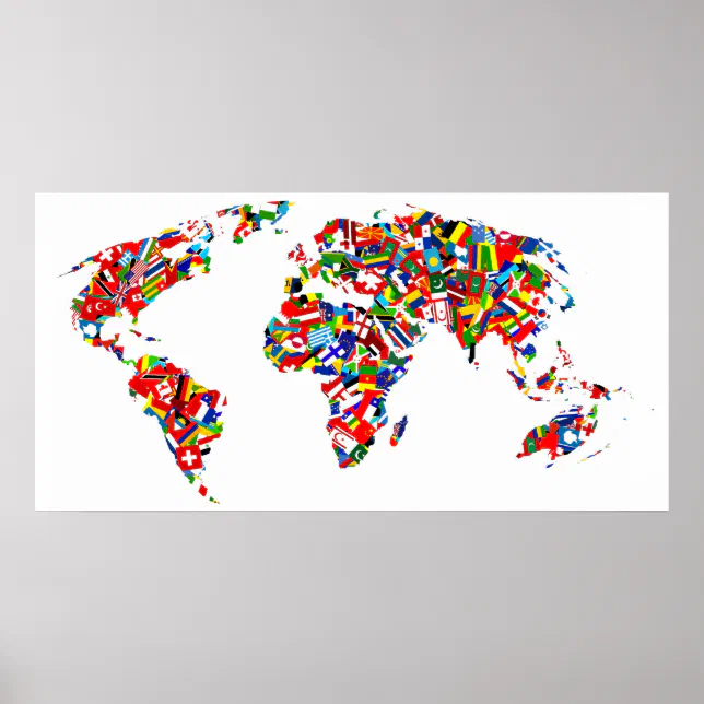 Flag Map Poster | Zazzle