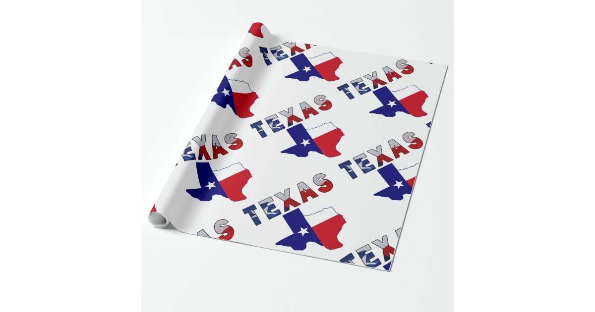 Flag Map With Texas Wrapping Paper | Zazzle
