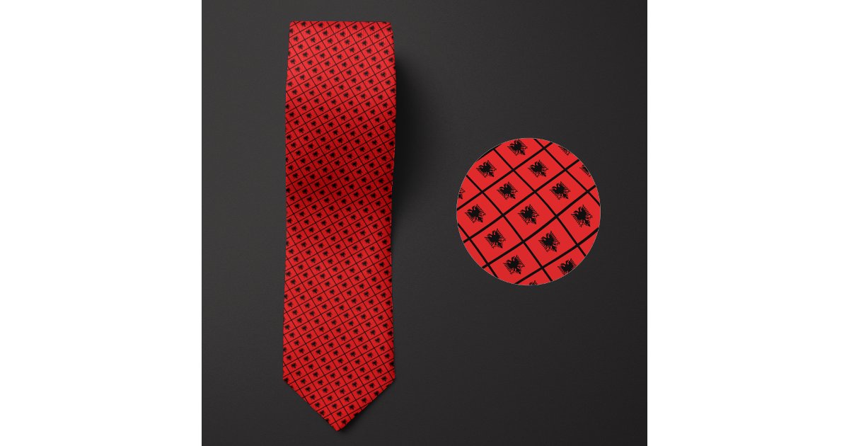 Flag of Albania Pattern Neck Tie | Zazzle