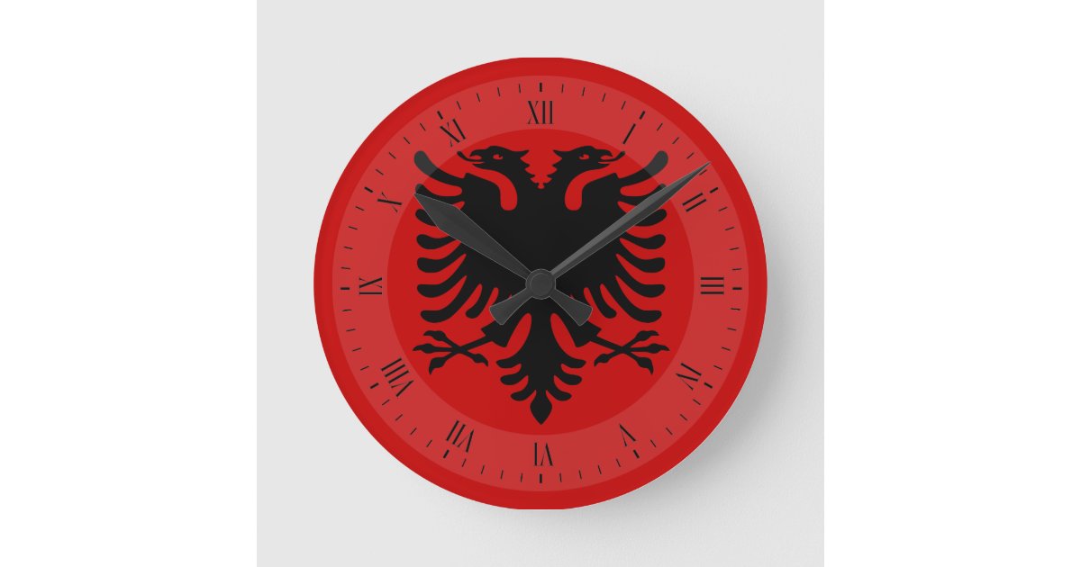 Flag of Albania Round Clock | Zazzle