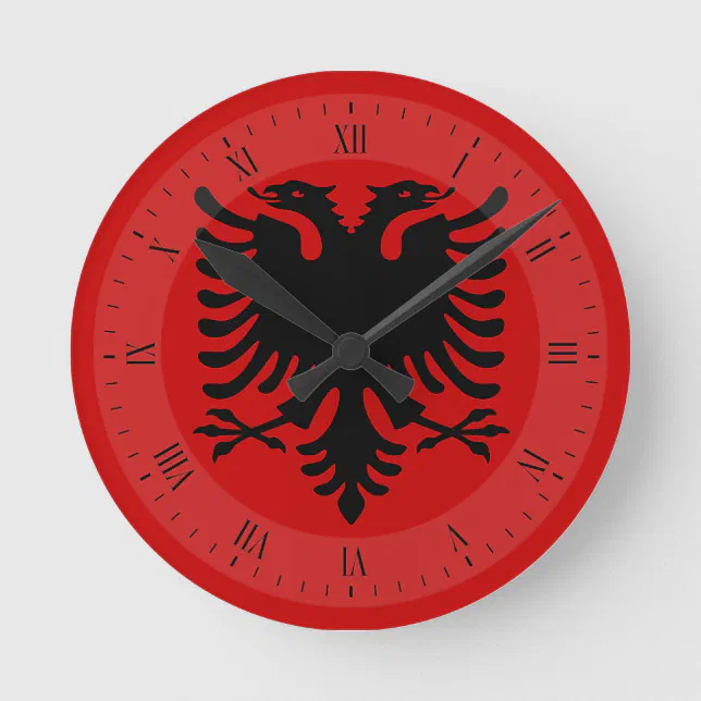 Flag of Albania Round Clock | Zazzle