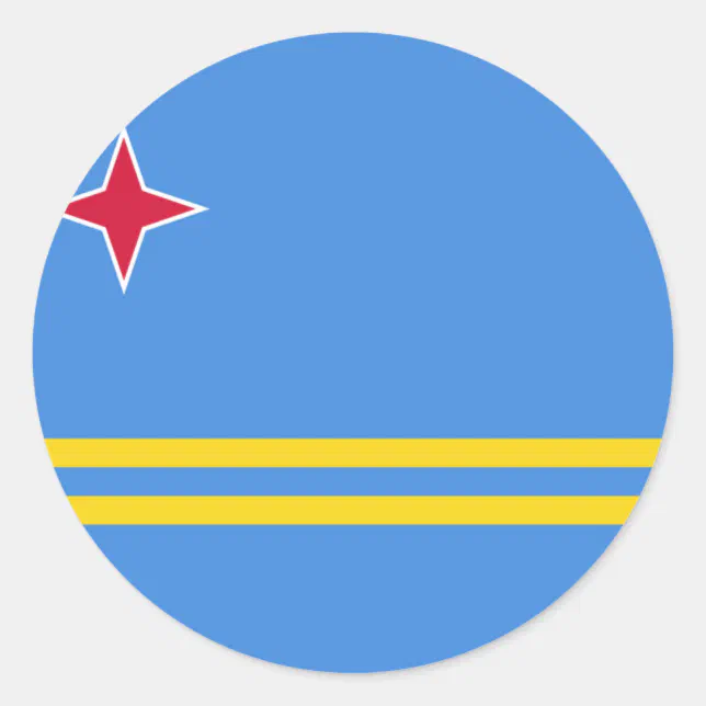 Flag of Aruba Classic Round Sticker | Zazzle