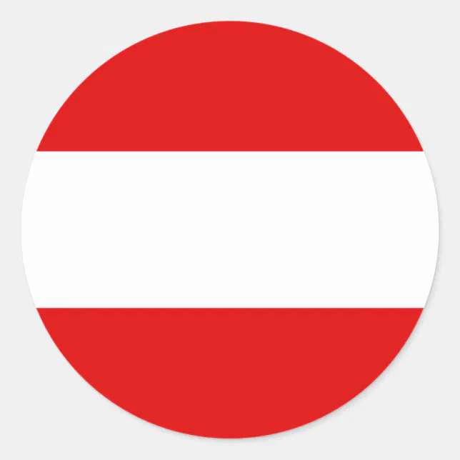 Flag of Austria Classic Round Sticker | Zazzle