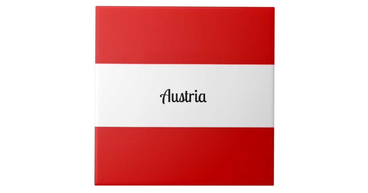Flag of Austria, labeled, Ceramic Tile | Zazzle