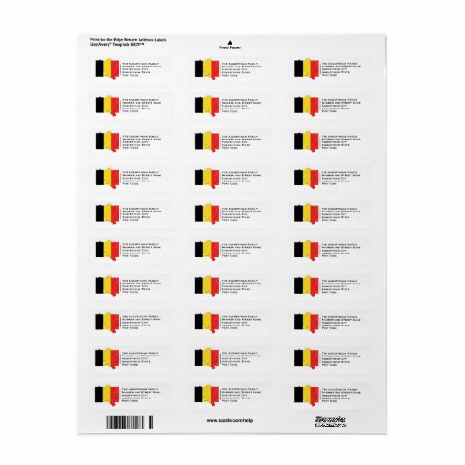 Flag of BELGIUM | Belgian Map Outline Address Label | Zazzle