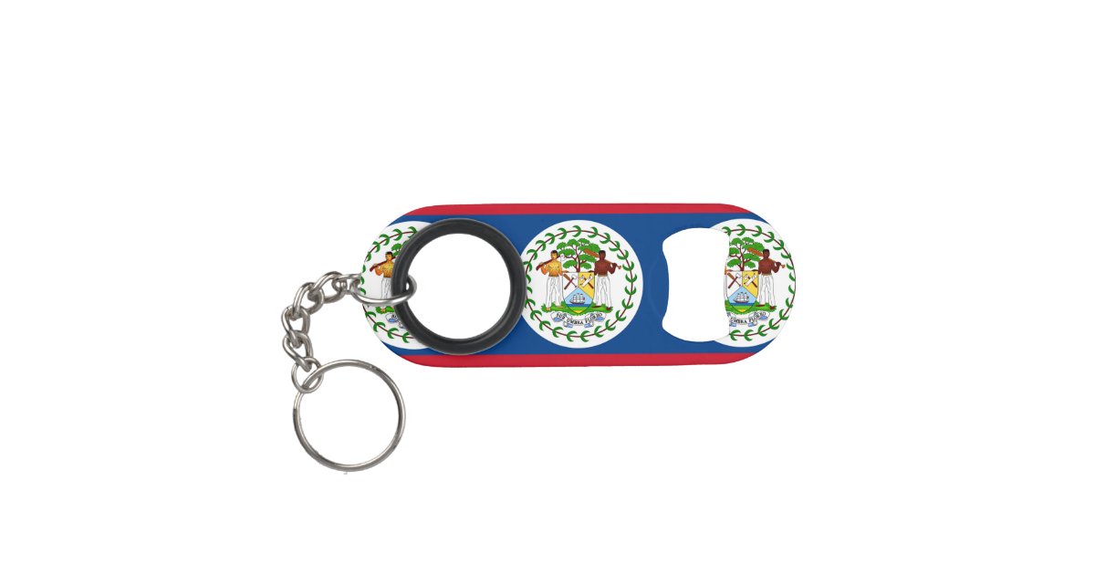 Flag of Belize Keychain Bottle Opener | Zazzle