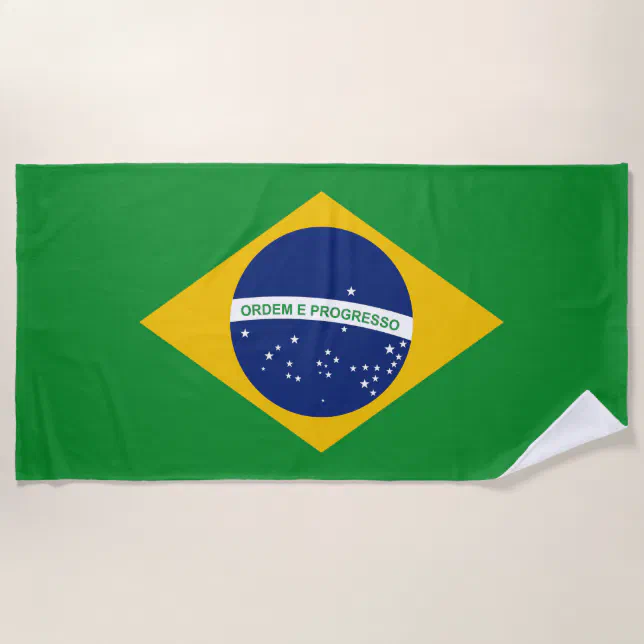 Flag of Brazil Bandeira do Brasil Beach Towel | Zazzle