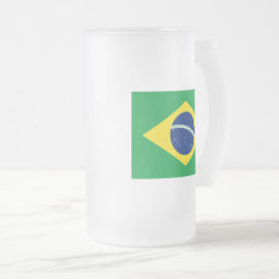Flag of Brazil - Bandeira do Brasil Frosted Glass Beer Mug | Zazzle
