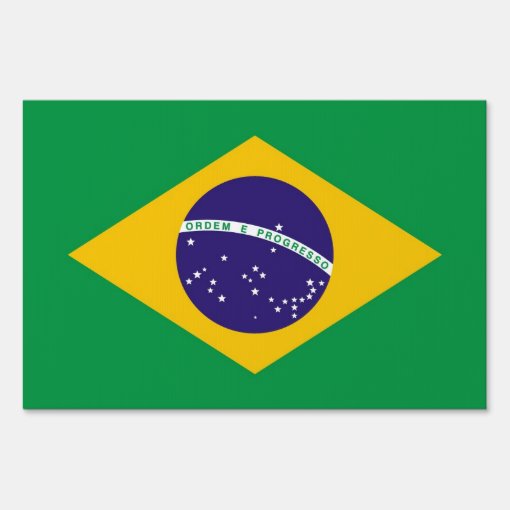 Flag of Brazil Bandeira do Brasil Sign | Zazzle