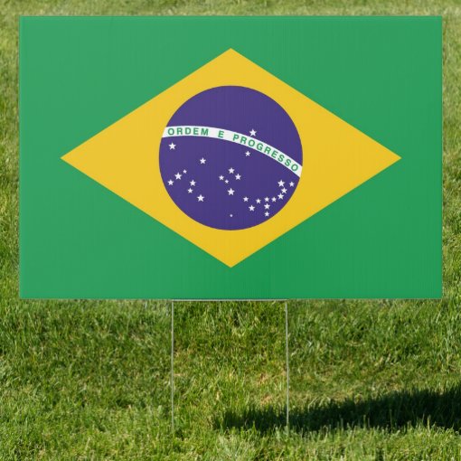 Flag of Brazil Bandeira do Brasil Sign | Zazzle