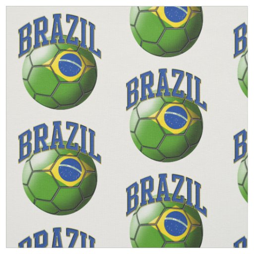 Flag of Brazil Brazilan Soccer Ball Pattern Fabric | Zazzle
