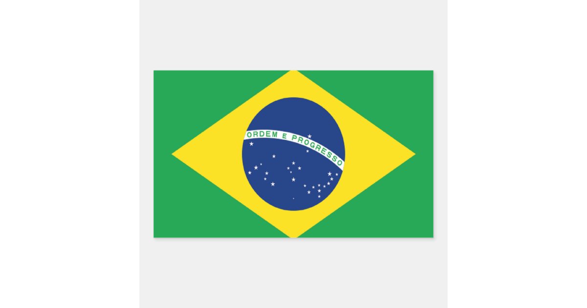 Flag of Brazil Rectangular Sticker | Zazzle