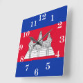 Flag of Cambodia Square Wall Clock | Zazzle