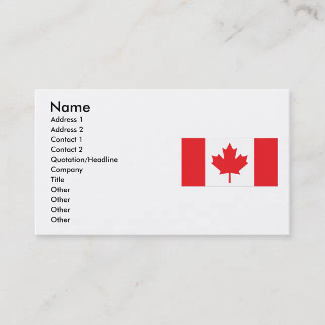 Flag of Canada Business Card | Zazzle