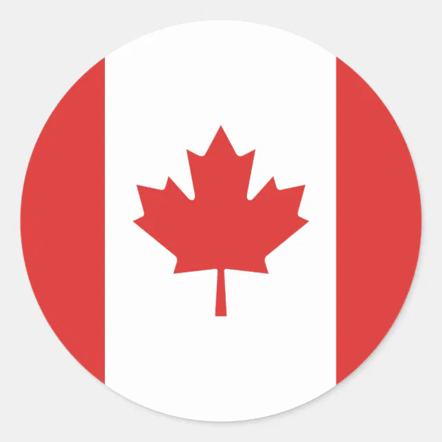 Flag of Canada Classic Round Sticker | Zazzle