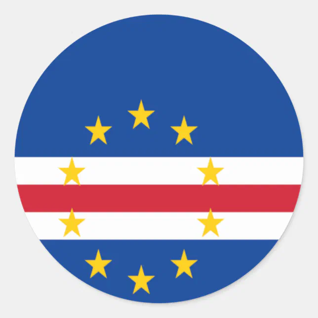 Flag of Cape Verde Classic Round Sticker | Zazzle