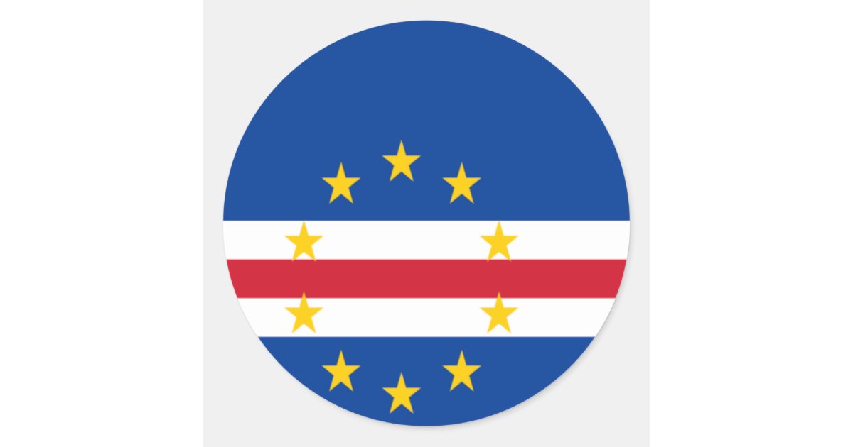 Flag of Cape Verde Classic Round Sticker | Zazzle