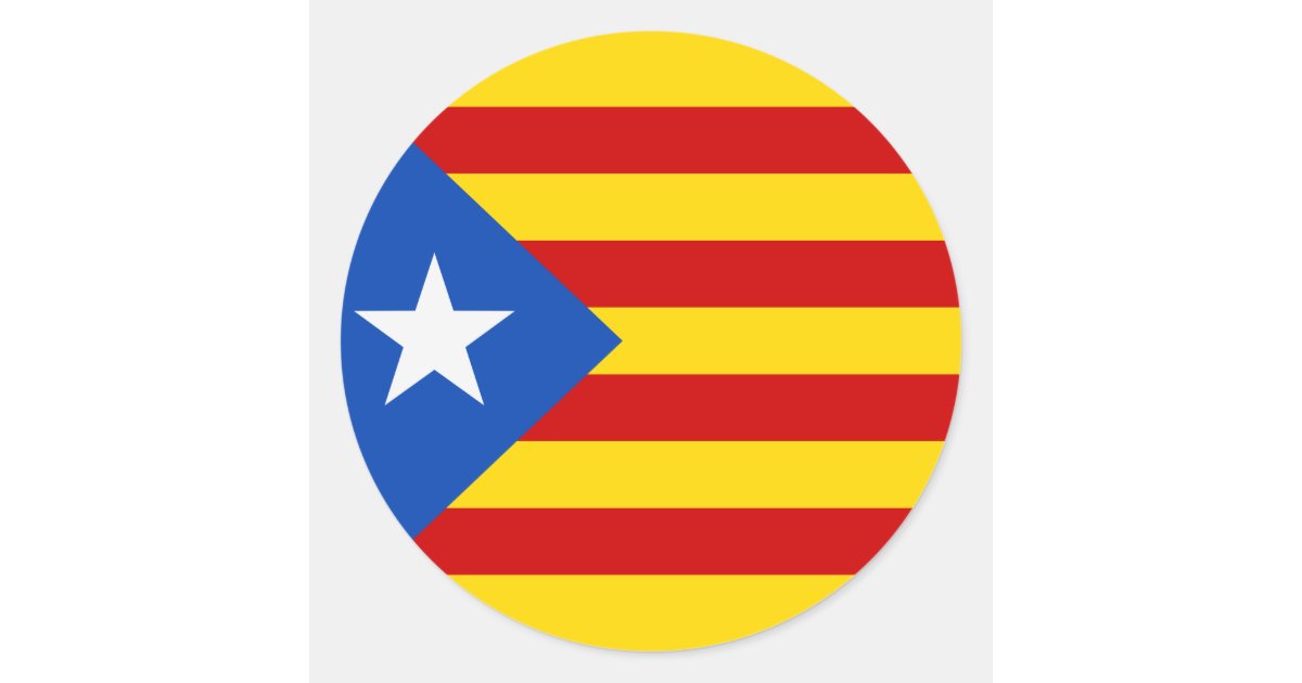 Flag of Catalonia Classic Round Sticker | Zazzle