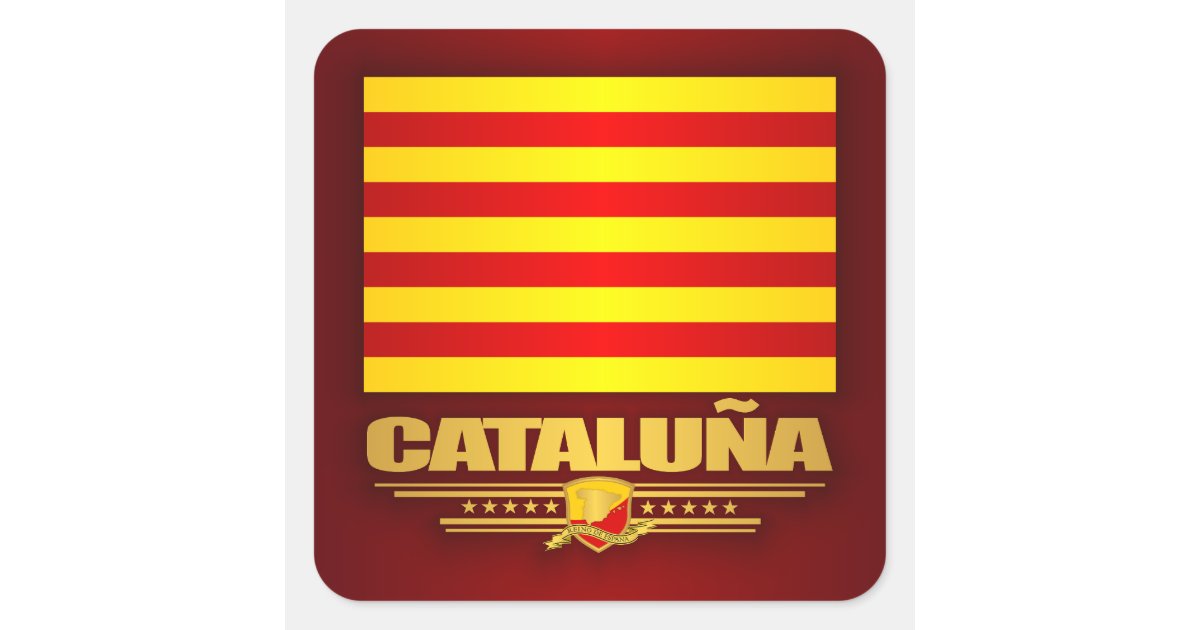 Flag of Cataluna (Catalonia) Square Sticker | Zazzle