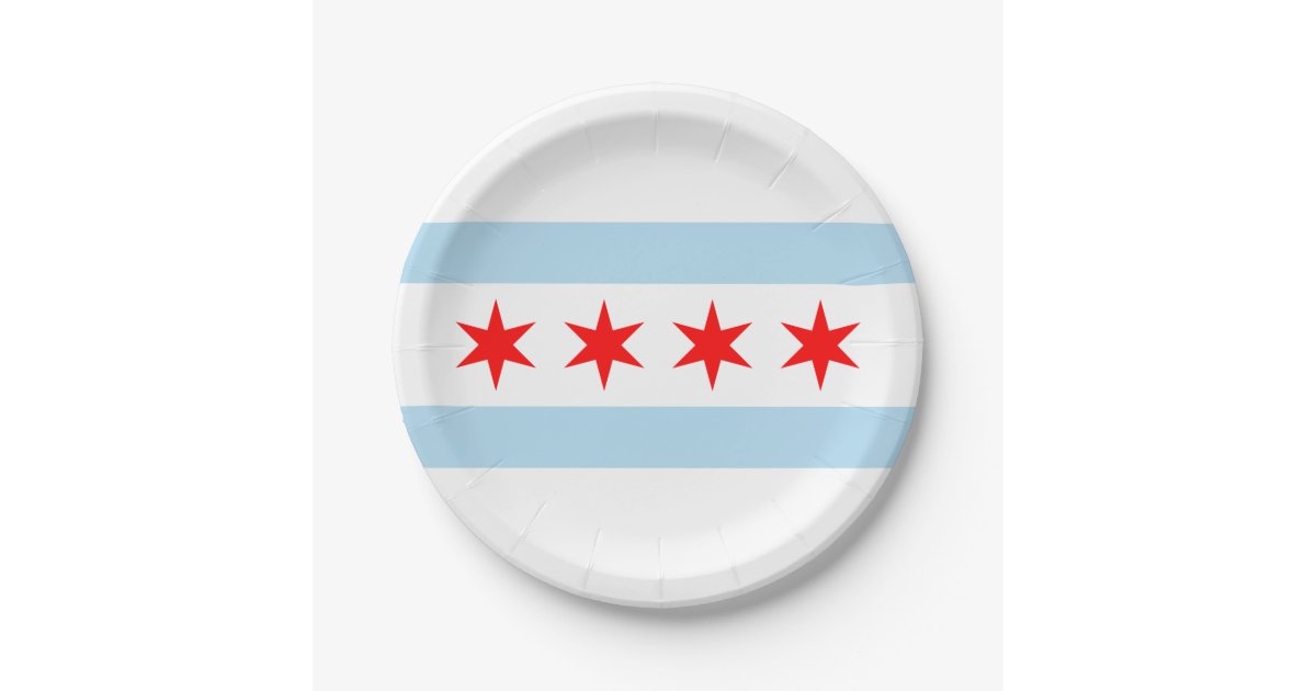 Flag of Chicago Paper Plates | Zazzle