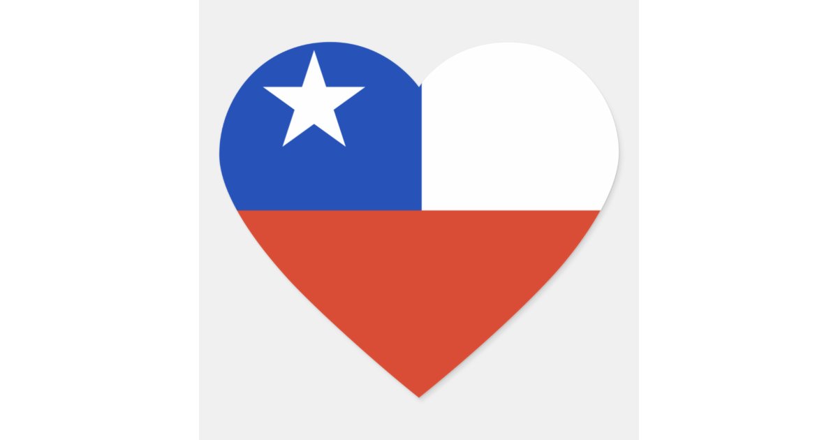Flag of Chile Heart Sticker | Zazzle