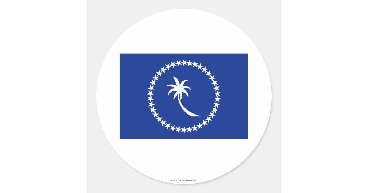 Flag of Chuuk Classic Round Sticker | Zazzle