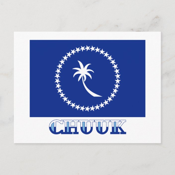 Flag of Chuuk, with name Postcard | Zazzle.com