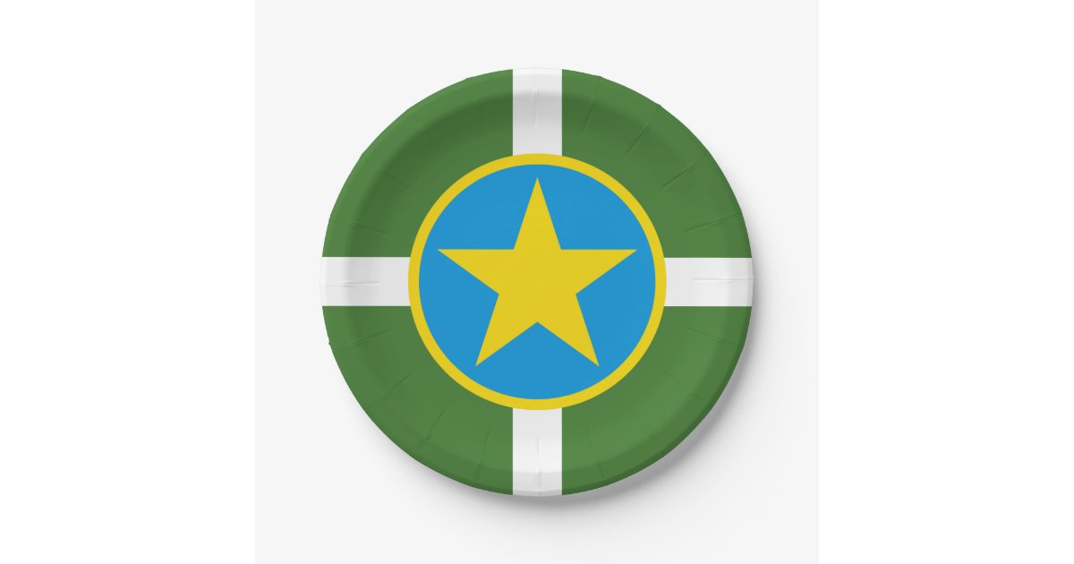 Flag of city of Jackson, Mississippi Paper Plates | Zazzle