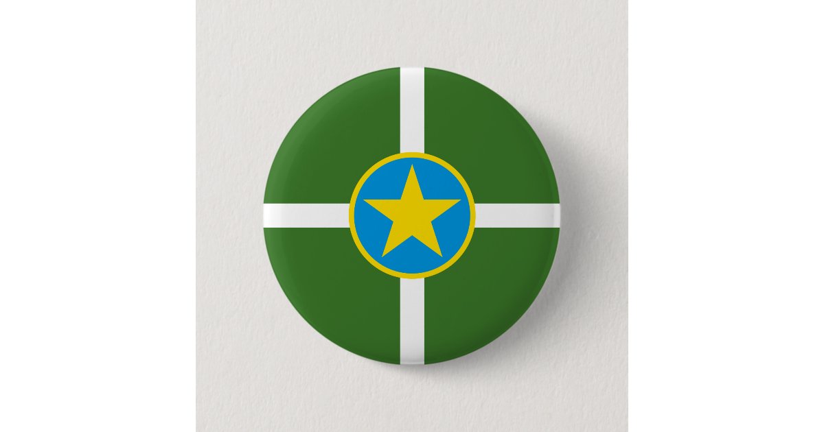 Flag of city of Jackson, Mississippi Pinback Butto Button | Zazzle