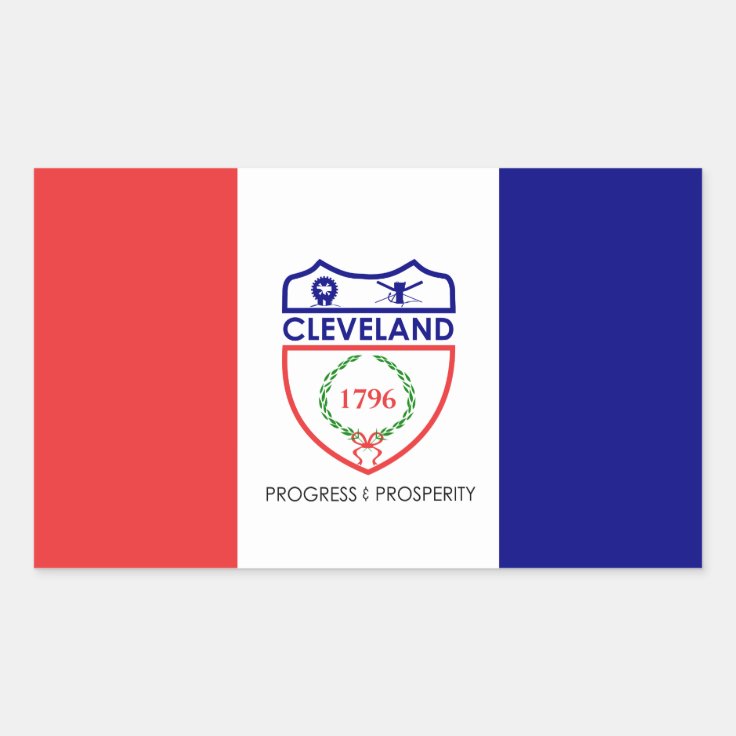 Flag of Cleveland, Ohio Rectangular Sticker | Zazzle