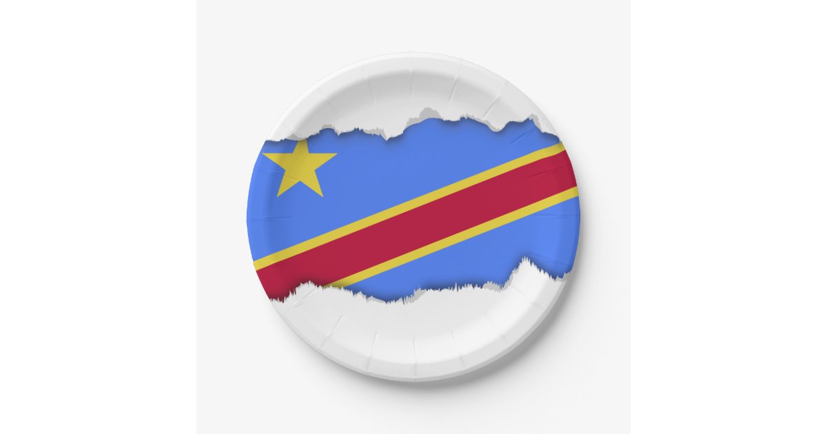 Flag of Congo Paper Plates | Zazzle