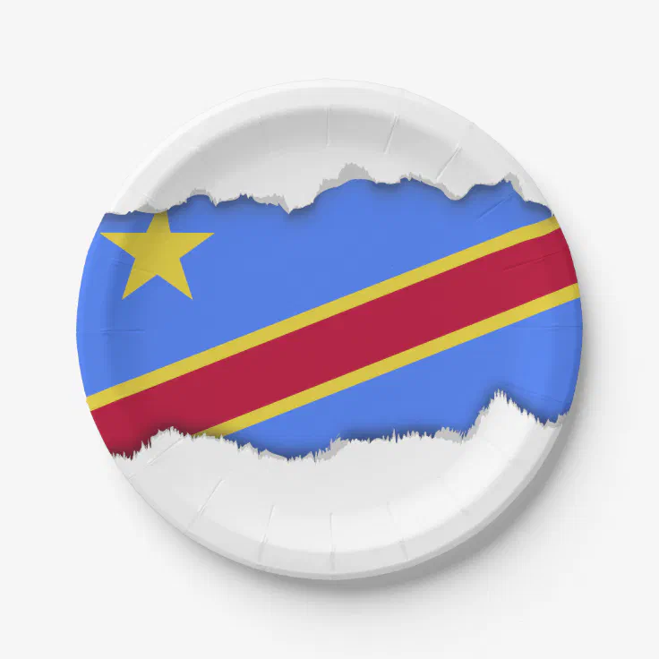 Flag of Congo Paper Plates | Zazzle