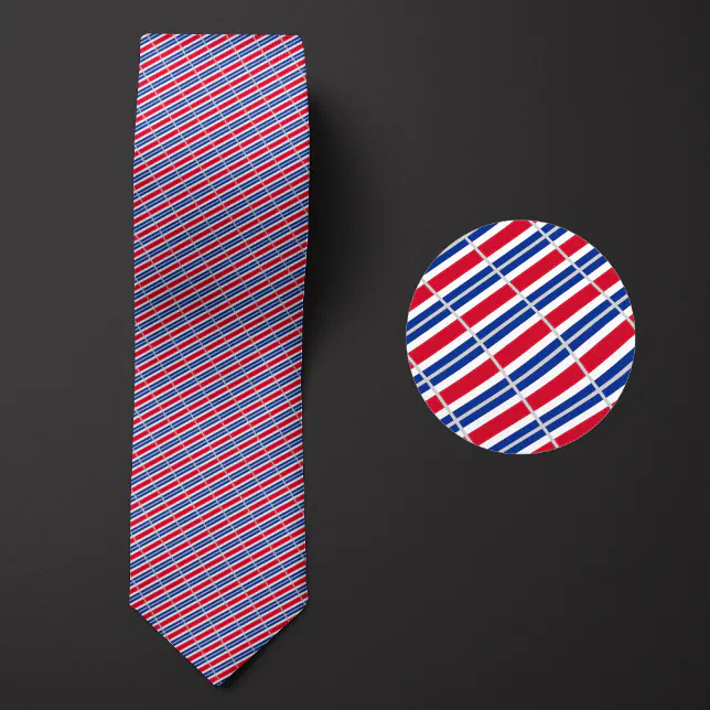 Flag of Costa Rica Pattern Neck Tie | Zazzle