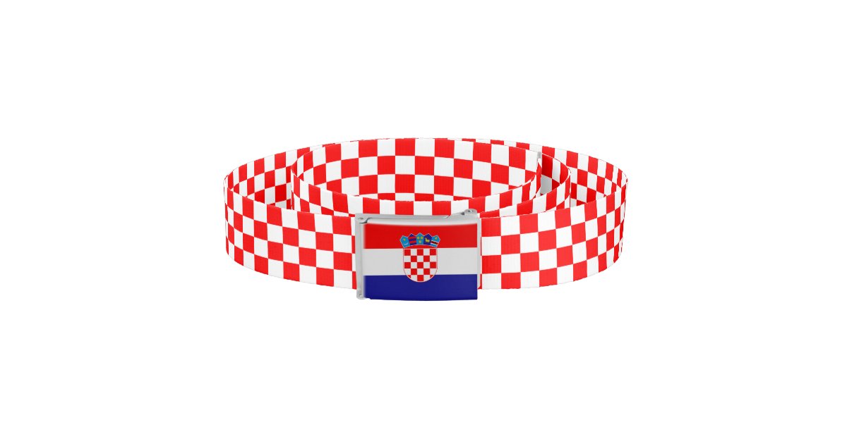 Flag of Croatia With Red Checker Pattern Belt | Zazzle