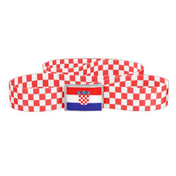Flag of Croatia With Red Checker Pattern Belt | Zazzle