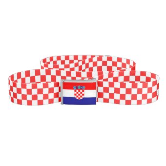 Flag of Croatia With Red Checker Pattern Belt | Zazzle