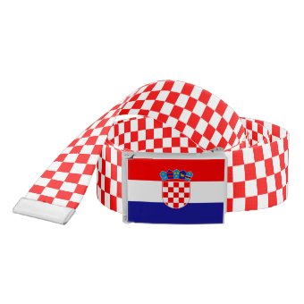 Flag of Croatia With Red Checker Pattern Belt | Zazzle