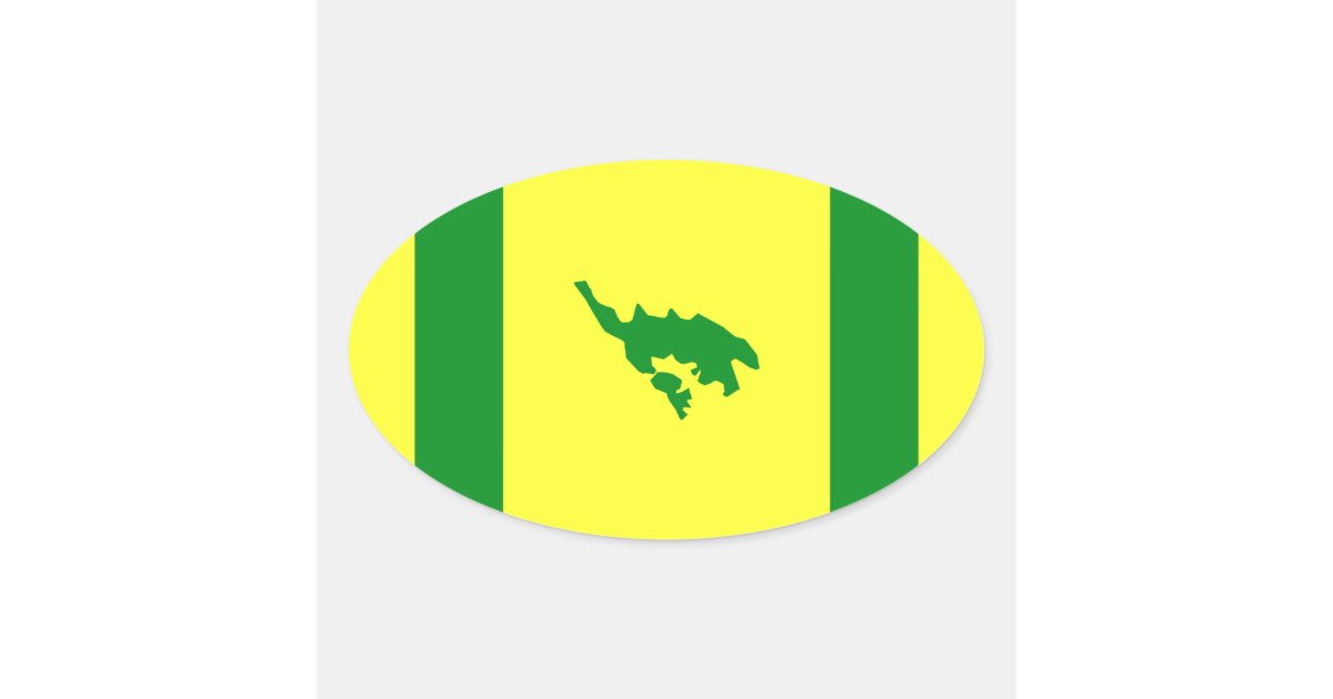 Flag of Culebra, Puerto Rico Oval Sticker | Zazzle