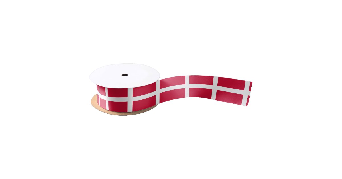 Flag of Denmark or Danish Cloth Satin Ribbon | Zazzle