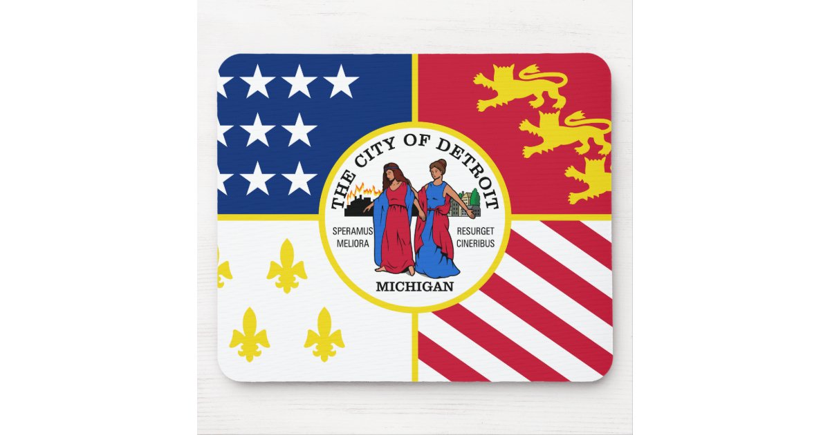 Flag of Detroit, Michigan Mouse Pad | Zazzle
