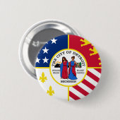 Flag of Detroit, Michigan Pinback Button | Zazzle