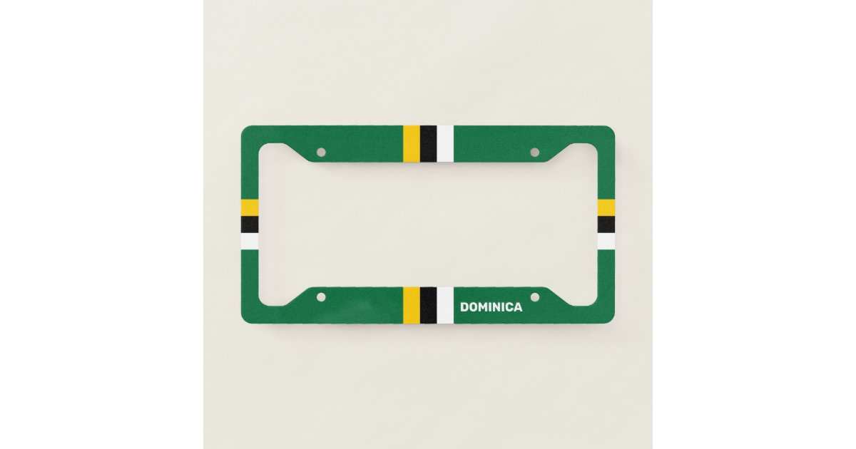 Flag of Dominica License Plate Frame | Zazzle