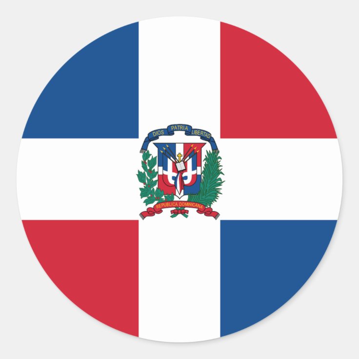 Flag of Dominican Republic Classic Round Sticker | Zazzle
