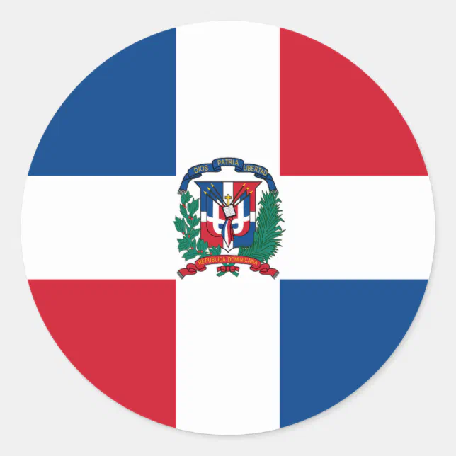 Flag of Dominican Republic Classic Round Sticker | Zazzle