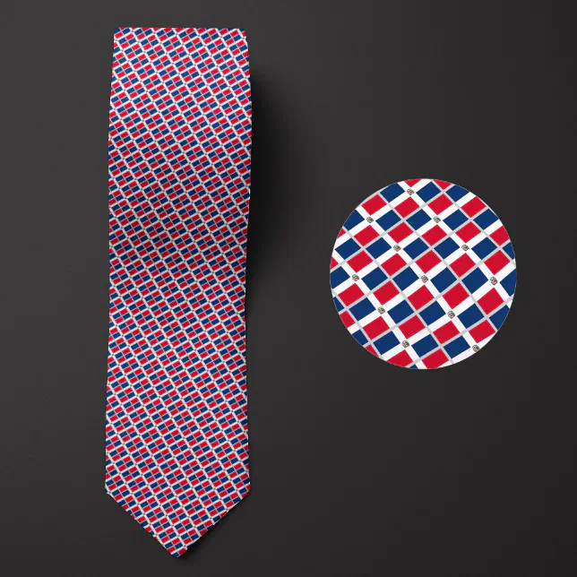 Flag of Dominican Republic Pattern Neck Tie | Zazzle