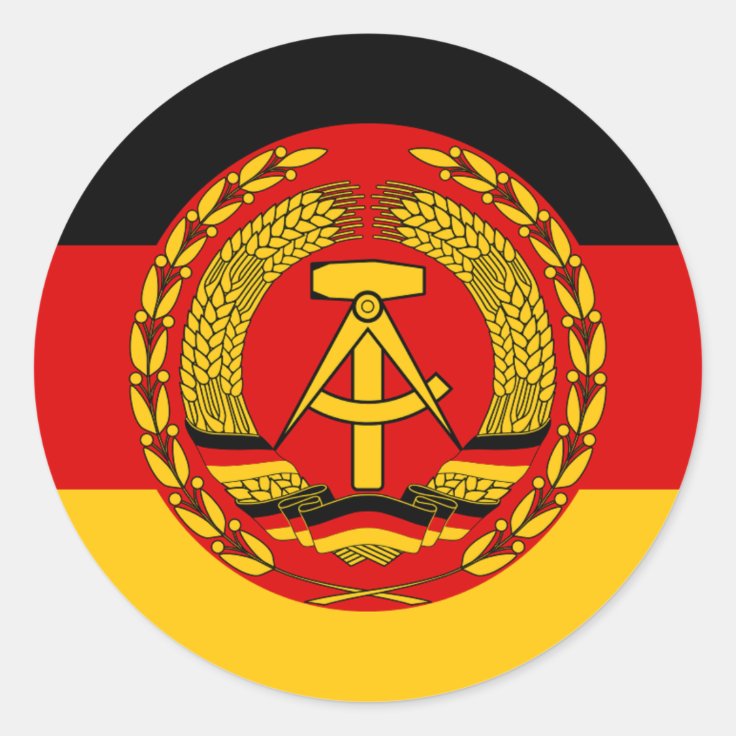 Flag of East Germany - Flagge der DDR (GDR) - NVA Classic Round Sticker ...