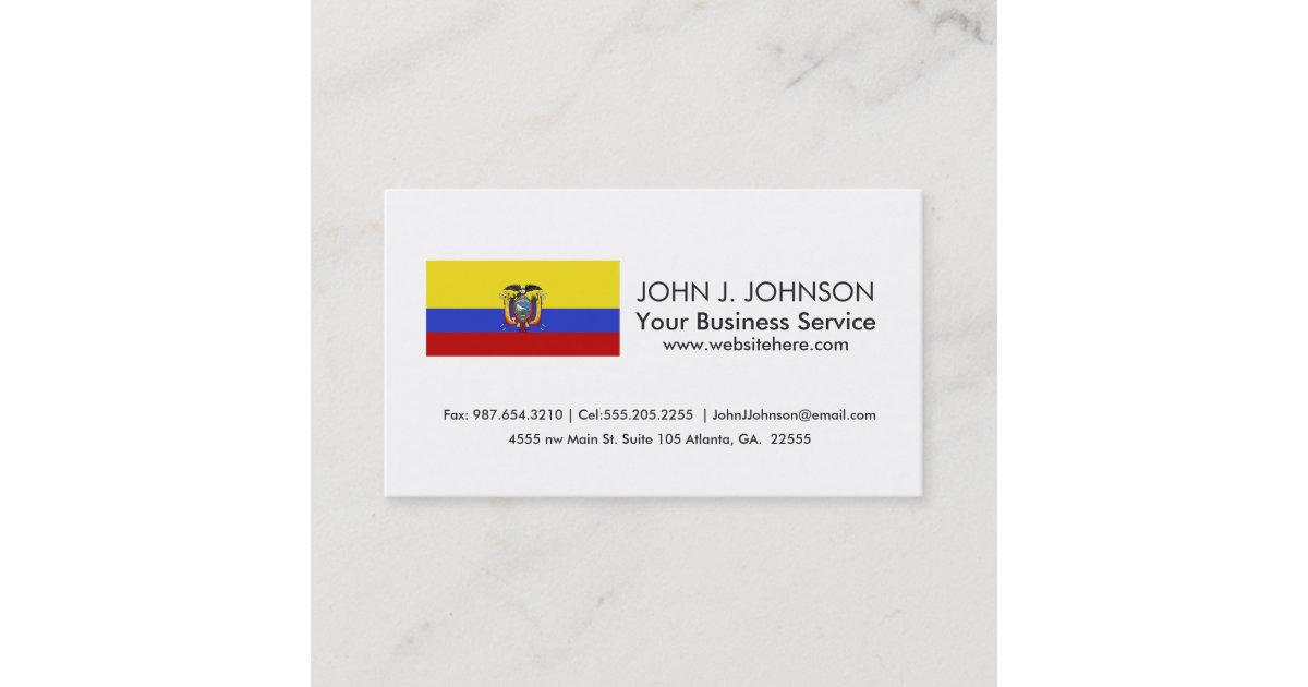 Flag of Ecuador Business Card | Zazzle