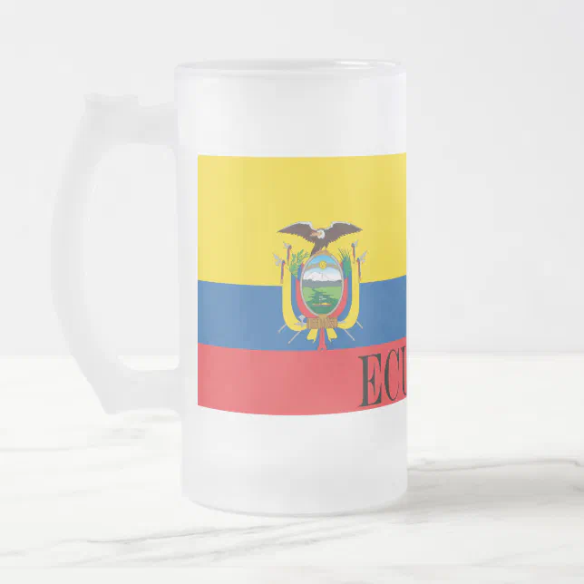 Flag of Ecuador Frosted Glass Beer Mug | Zazzle