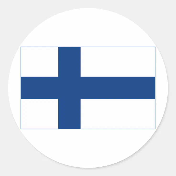 Flag of Finland Blue Nordic Cross on White Sticker | Zazzle